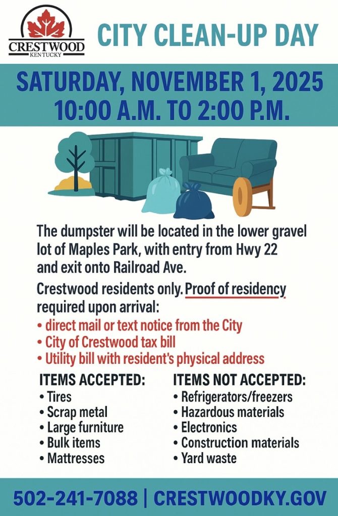 City Clean Up Day! - The City of Crestwood, Kentucky